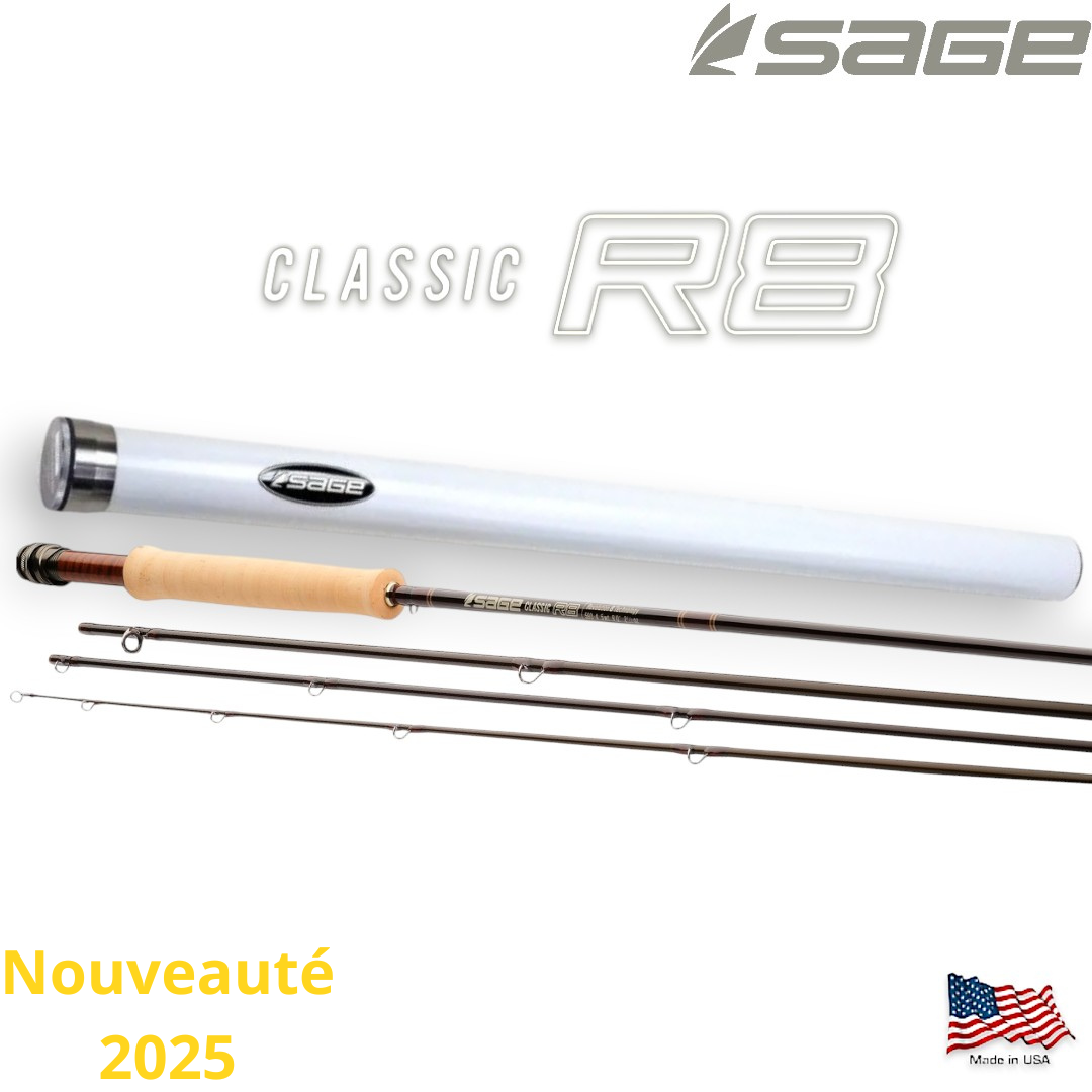Canne à mouche SAGE R8 CLASSIC 8'6 soie 5 - 4 brins - Nouveauté 2025